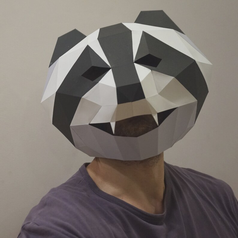 Raccoon Papercraft Mask - Etsy