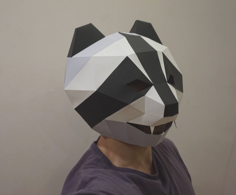Raccoon Papercraft Mask - Etsy
