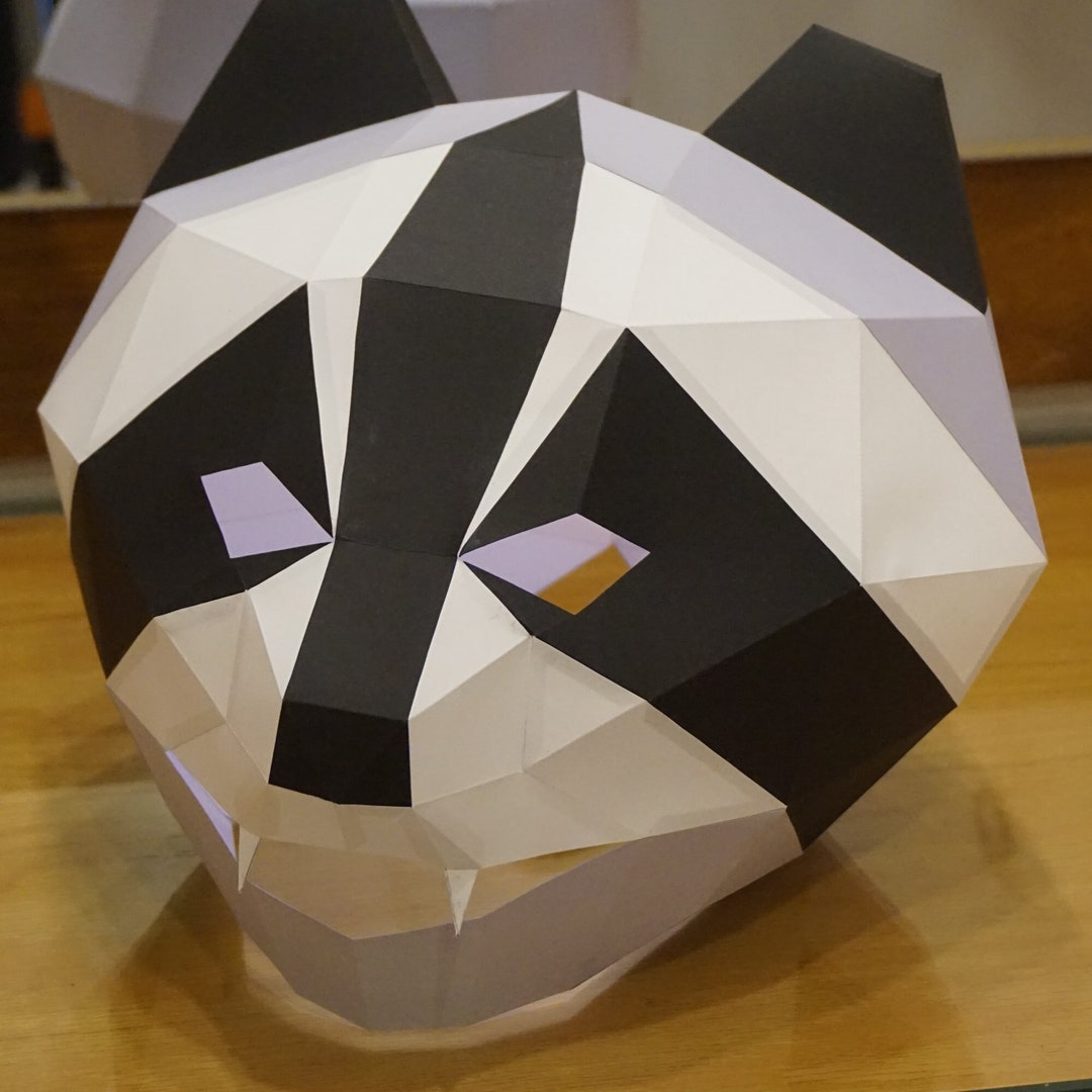 Raccoon Papercraft Mask - Etsy