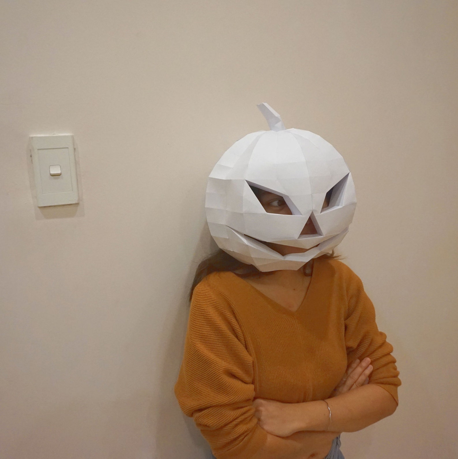 3D Halloween Pumpkin Head Mask Papercraft - Etsy
