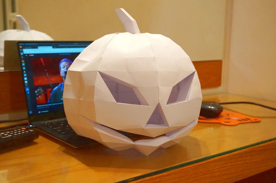 3D Halloween Pumpkin Head Mask Papercraft - Etsy