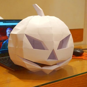 3D Halloween Pumpkin Head Mask Papercraft - Etsy