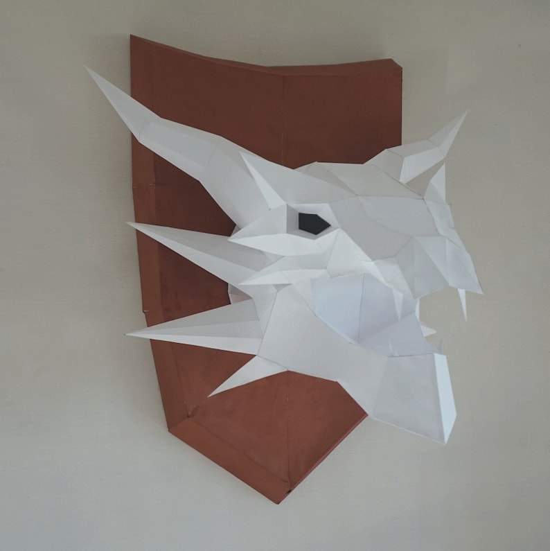 Dragon Head Hunter Trophy Papercraft | Etsy