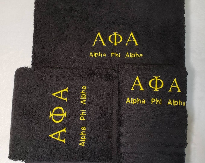 Alpha Phi Alpha Fraternity, Inc. Embroidered Towel Set - Etsy