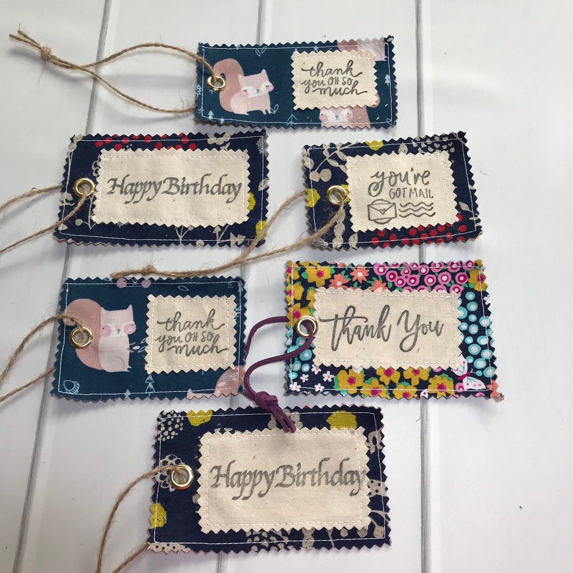 Fabric Gift Tags With Messages | Etsy