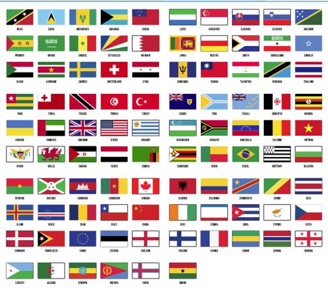 World Flags Collection – All Countries Flags Vector Set | Laser Cut and ...