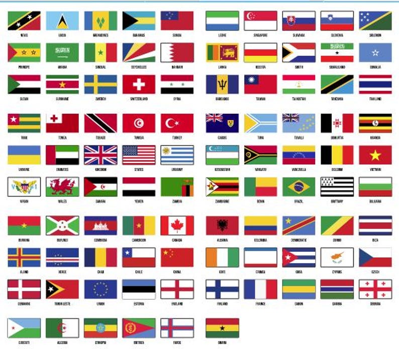 World Flags Collection – All Countries Flags Vector Set | Laser Cut and ...