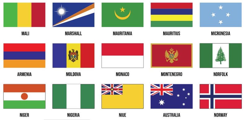 World Flags Collection – All Countries Flags Vector Set | Laser Cut and ...