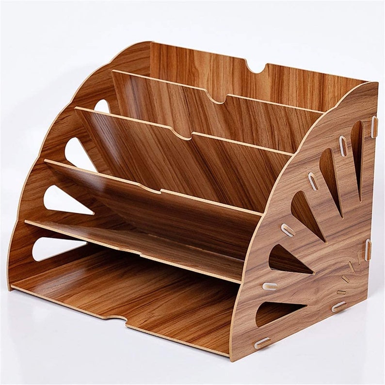 Laser Cut Office Desktop Stationery Rack Letter Magazine File Folder ...