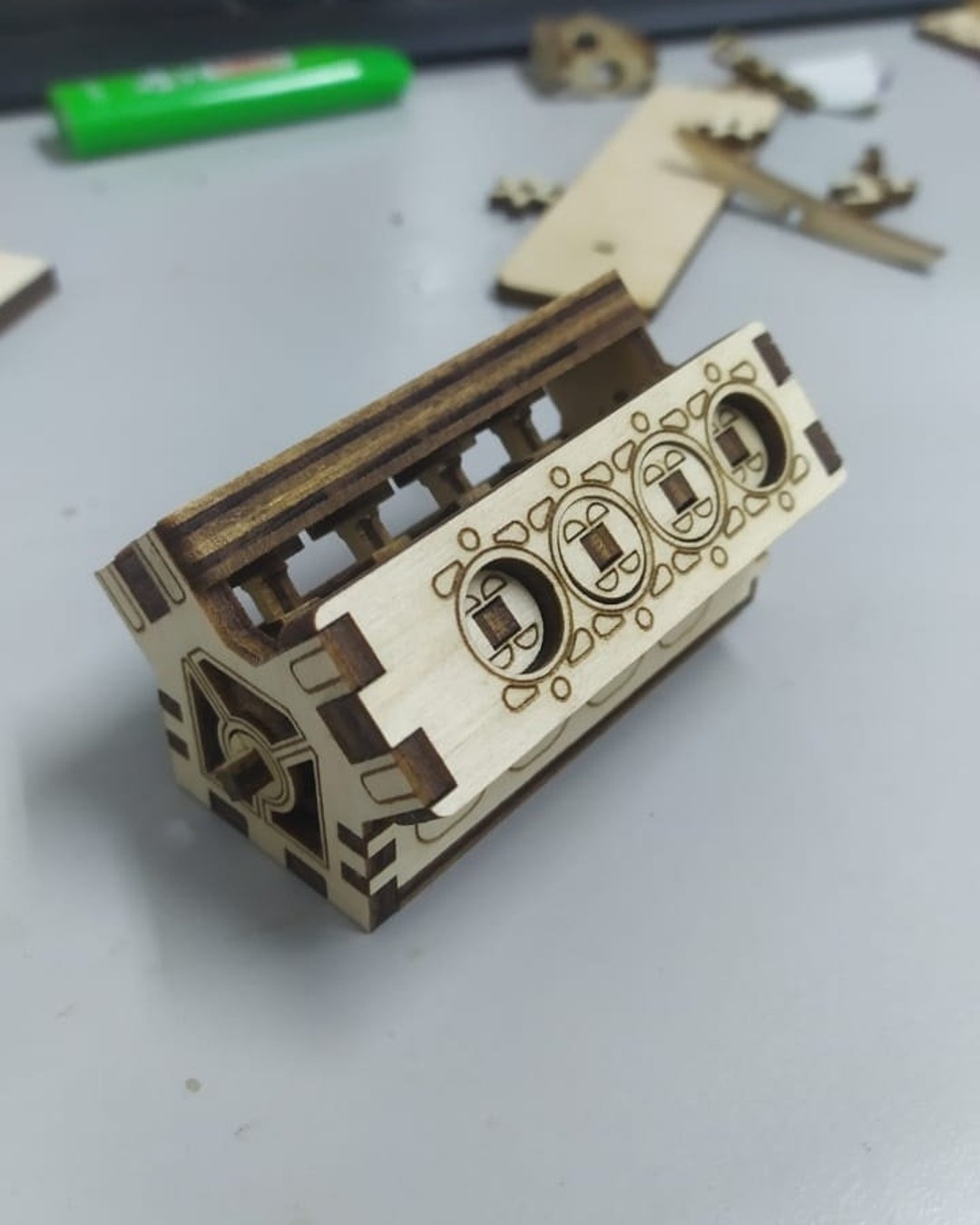 Laser Cut Wooden V8 Engine Puzzle Engine, Vector File - Etsy