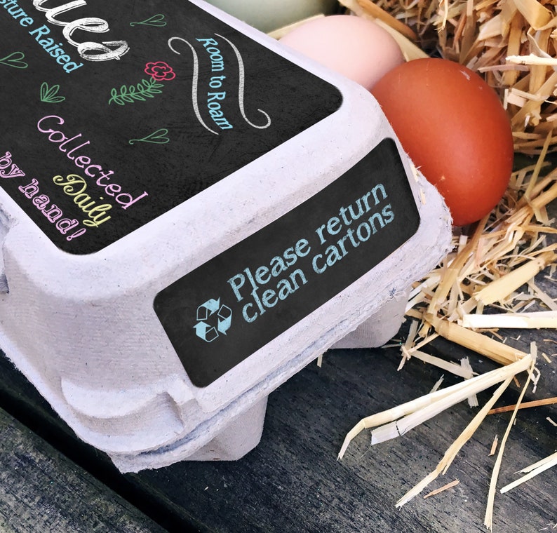 Egg Carton Labels Chalkboard 3 Part Label Sets Peel and - Etsy