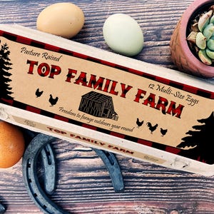 Egg Carton Labels, Buffalo Plaid, Buffalo Check, 3 Part Label Sets ...