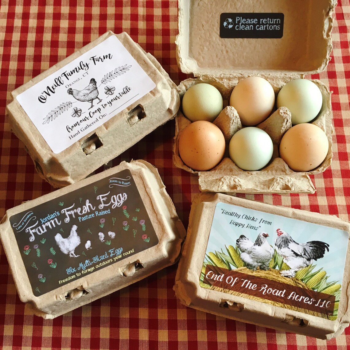 6 ct Egg Carton Labels 1/2 Dozen Carton Labels Any Design 2 | Etsy