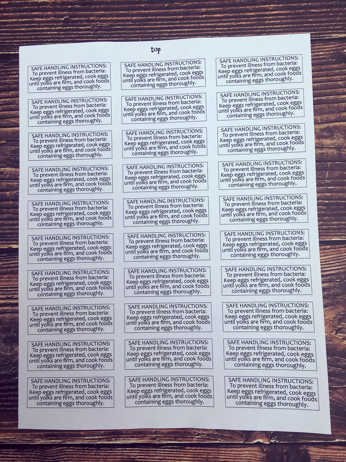 Egg Carton Labels FDA Safe Handling Labels Refrigerate - Etsy