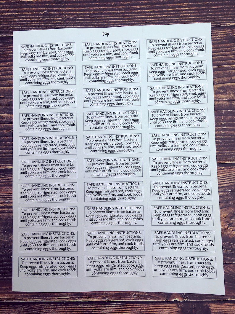Egg Carton Labels FDA Safe Handling Labels Refrigerate - Etsy