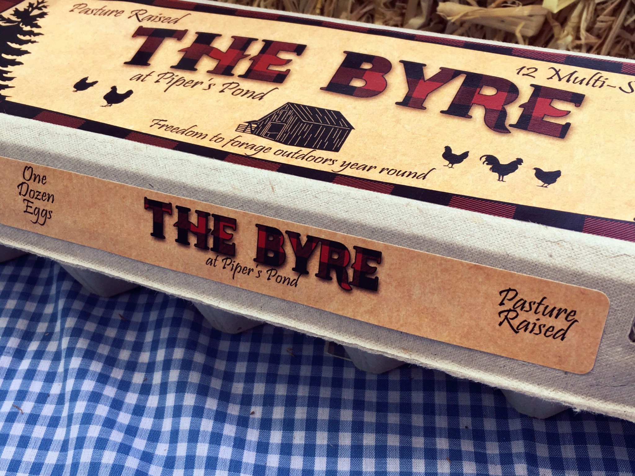 Egg Carton Labels Buffalo Plaid Buffalo Check 3 part label | Etsy