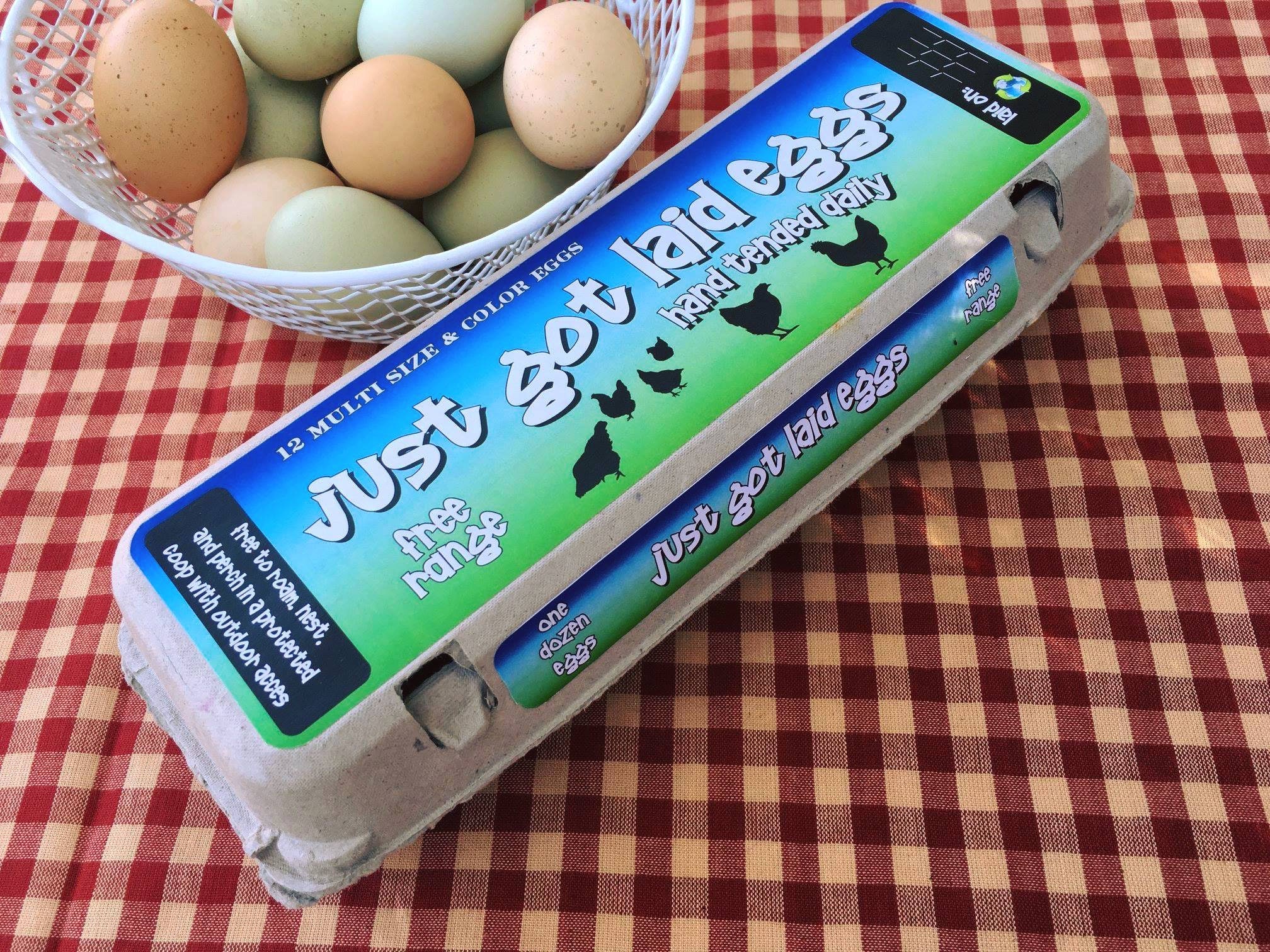 Egg Carton Labels Blues and Greens Custom 3 part label sets | Etsy