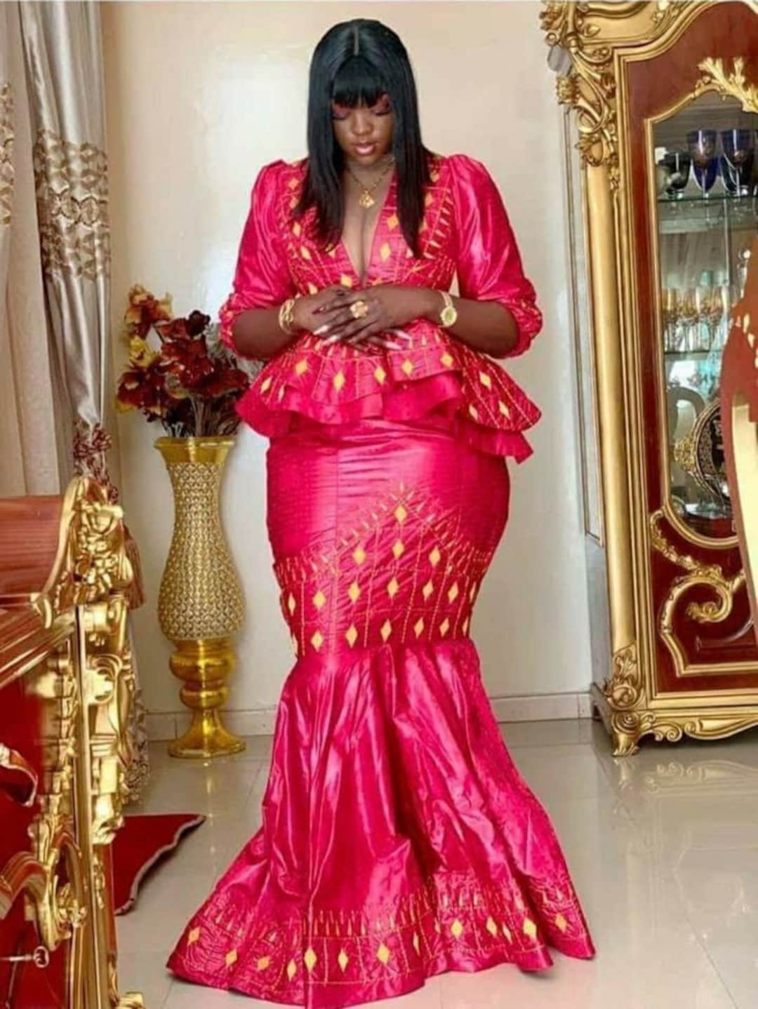 Bazin Riche/bazin Outfit/bazin/bazin Riche Dress/bazin Brocade/bazin ...