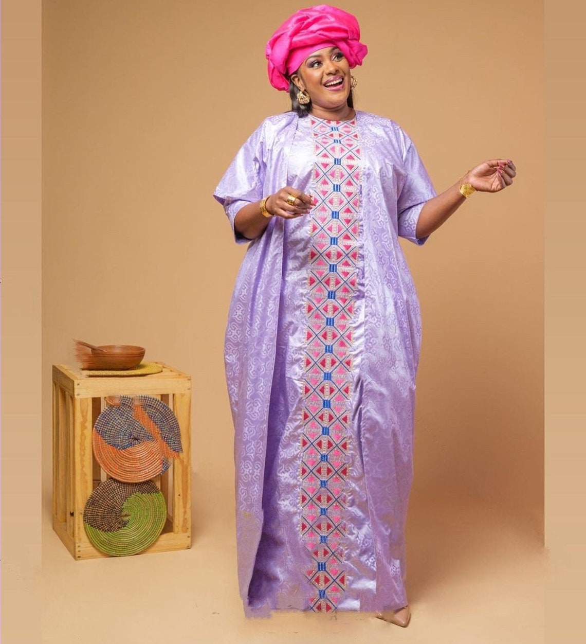 Robe bazin riche femme robe africaine plus taille broderie | Etsy