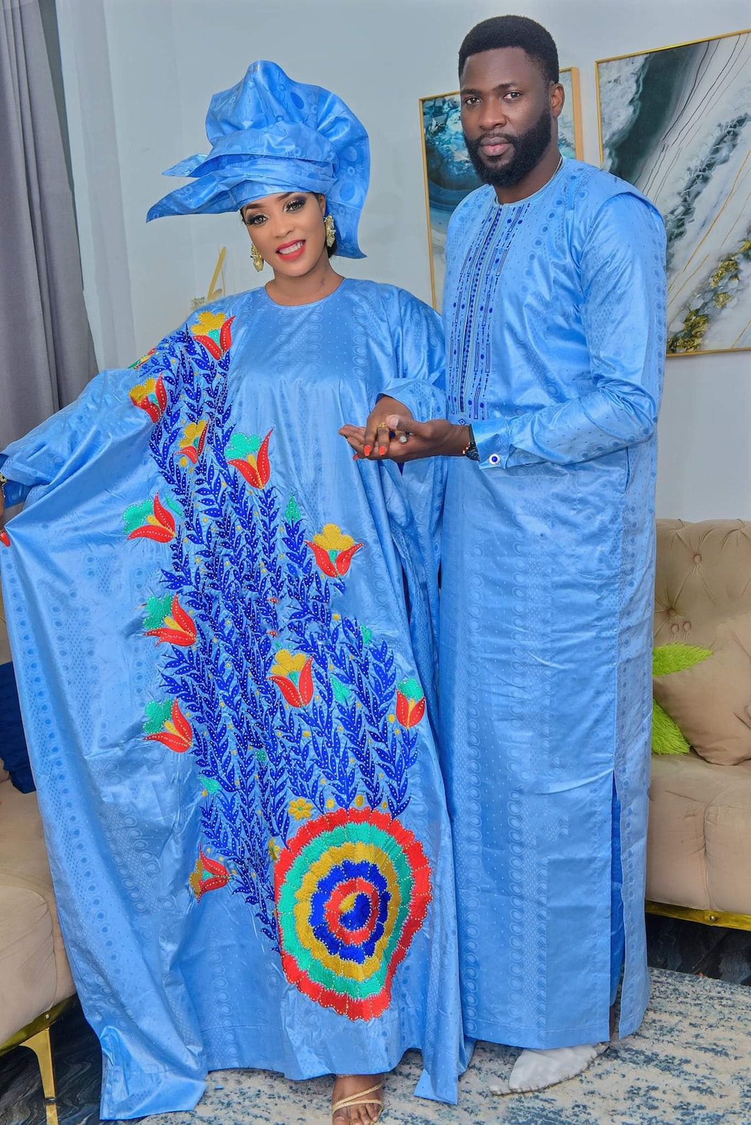 Bazin Riche Women Dress, African Dress Plus Size, African Embroidery ...