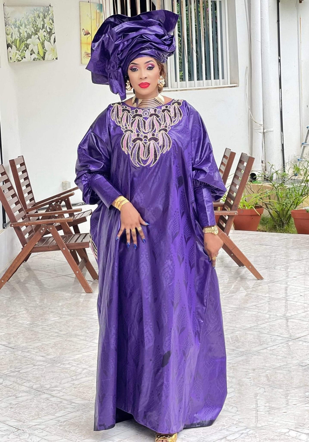 African Dress for Women Bazin Rich Getzner Senegelese Dress - Etsy