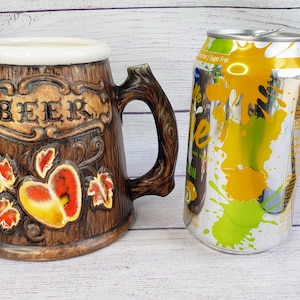 Vintage Ceramic Coffee Mug Wooden Beer Stein Look, Super Cute and ...