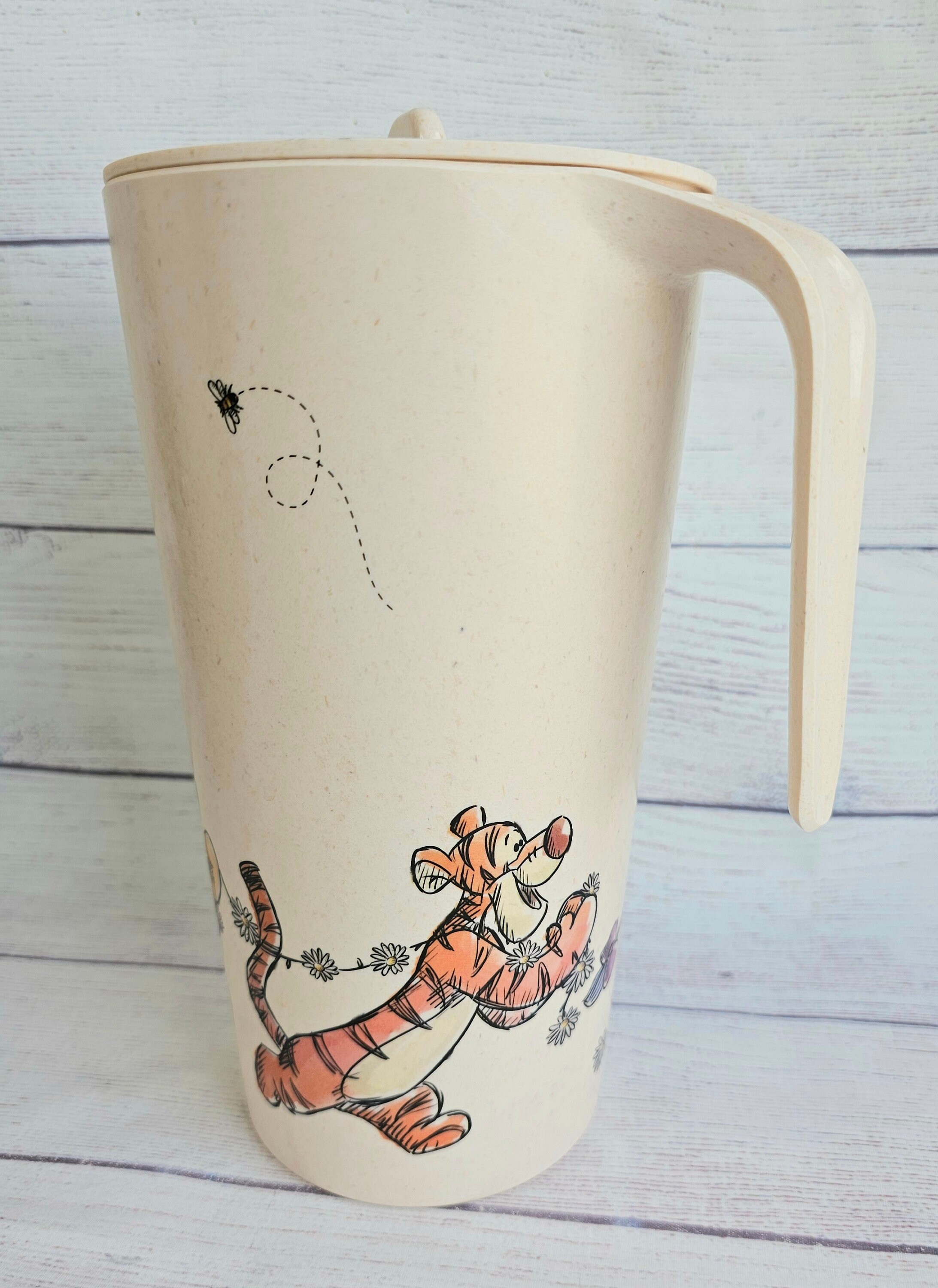 Vintage Winnie the Pooh Bamboo Pitcher, Natural Colors Biodegradable ...