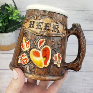Vintage Ceramic Coffee Mug Wooden Beer Stein Look, Super Cute and ...