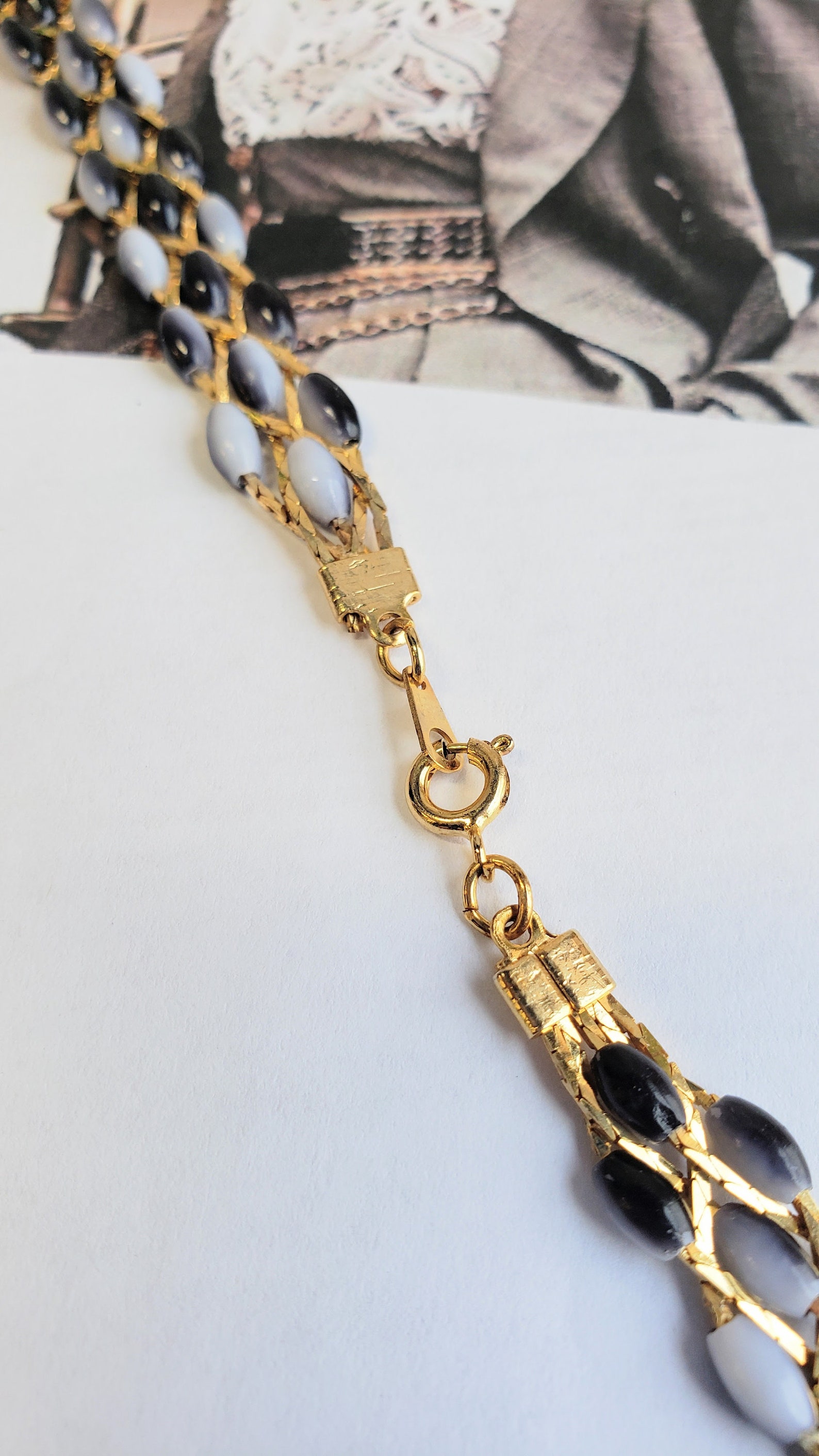 90's Mod Gold Chain Link Braid With Small Oval Beads Ombre - Etsy