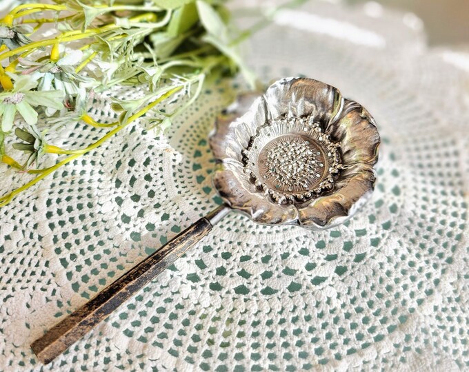 Antique Sterling Silver Tea Strainer, Flower Shape Art Nouveau Small ...