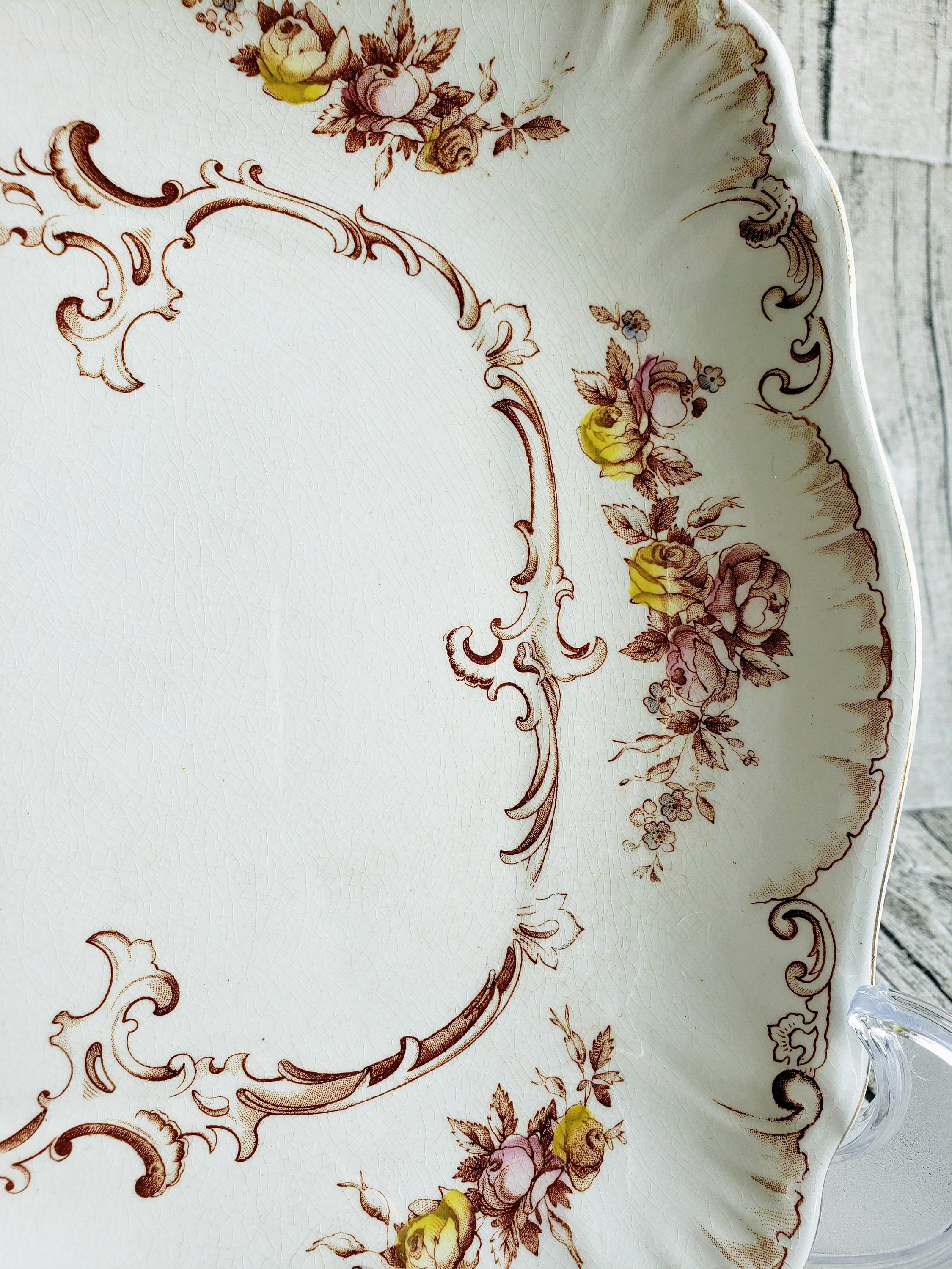 Antique Ceramic Square Plate Ridgways England Royal Semi - Etsy