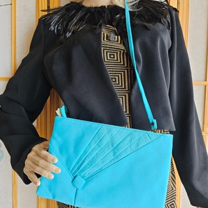Vintage Turquoise Purse, 80s Crossbody Bag, Retro Fashion, Rare Find ...