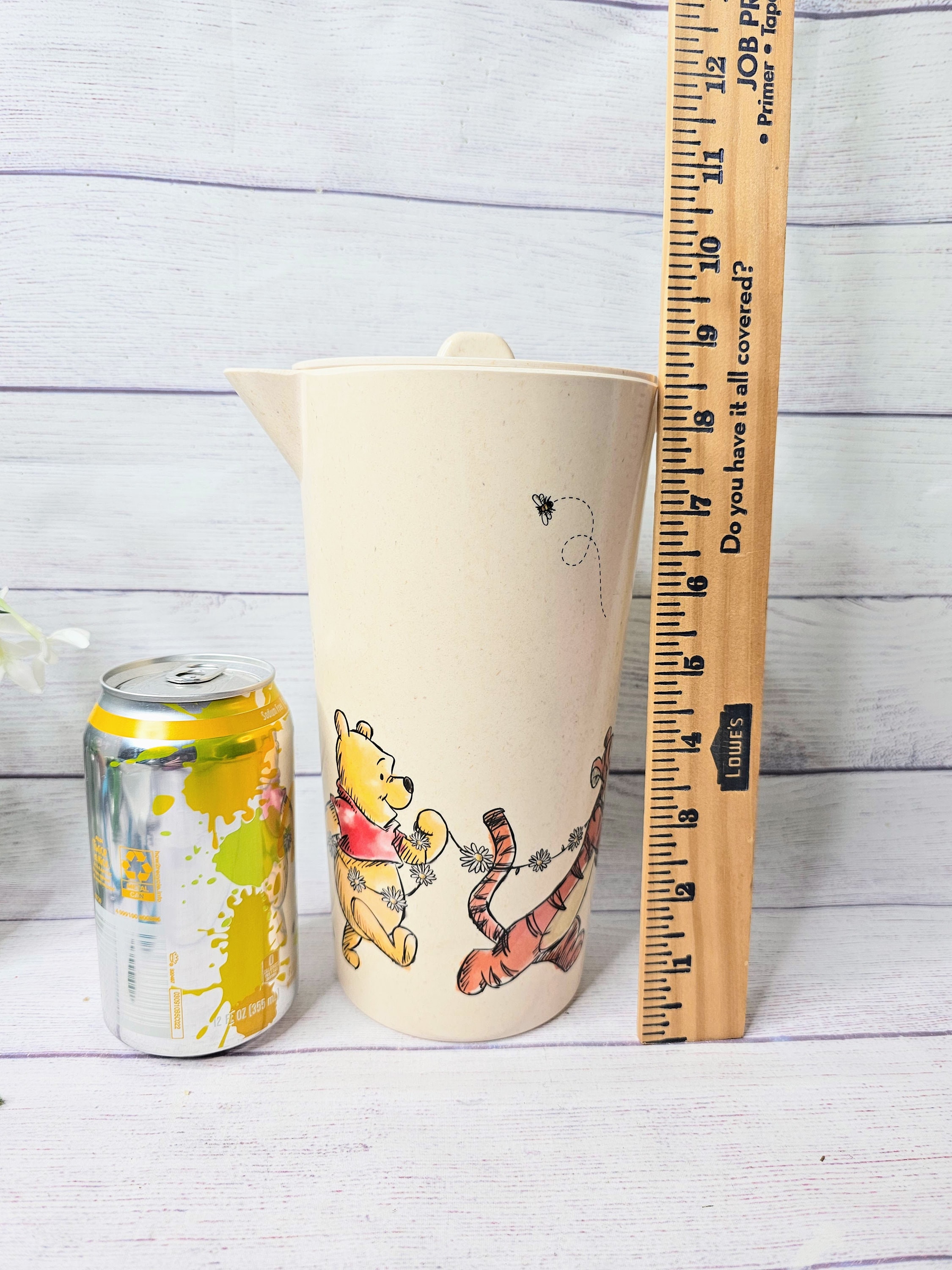 Vintage Winnie the Pooh Bamboo Pitcher, Natural Colors Biodegradable ...