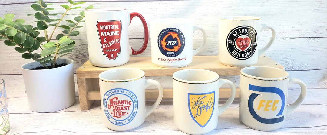 Vintage Railway Train Transportation Mugs, Montreal Main Atlantic, TCU ...