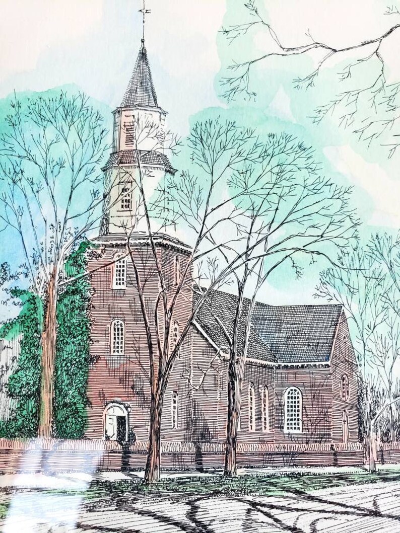 Framed Wall Hangings Clark M Goff Pen Ink Watercolor Drawing - Etsy