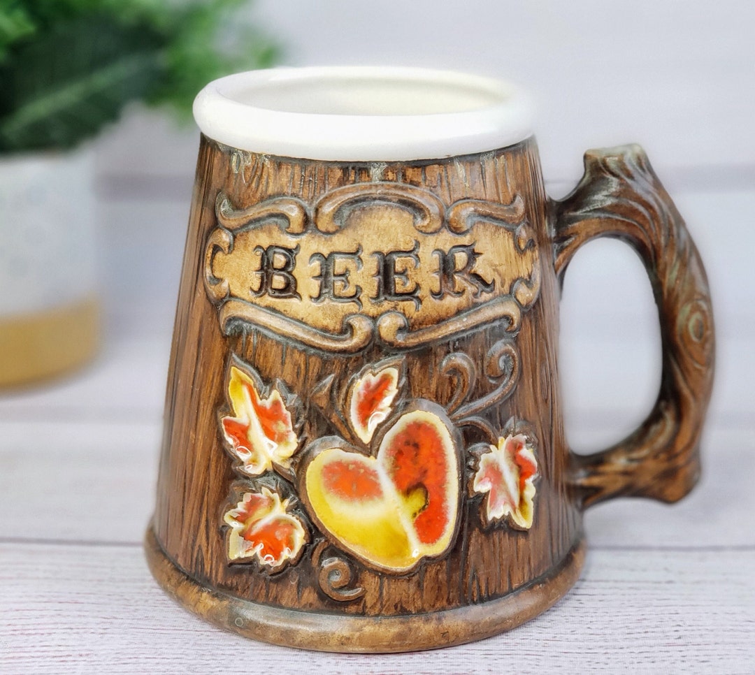 Vintage Ceramic Coffee Mug Wooden Beer Stein Look, Super Cute and ...