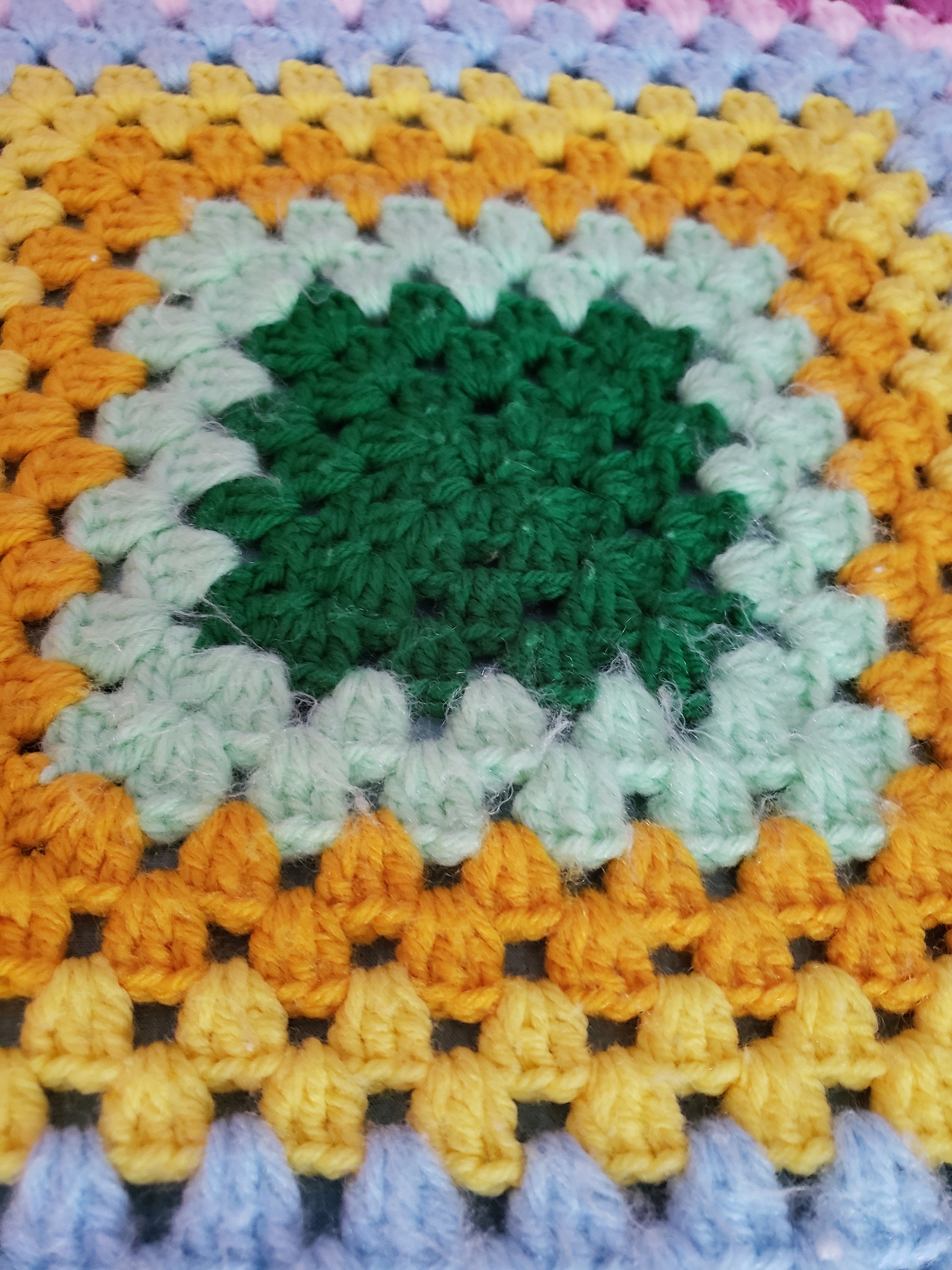 Vintage Granny Square Multi Color Crochet Small Throw or Shawl ...