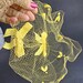 1940s 50s Yellow Hair Net Piece With Velvet Bows, Vintage Yellow Head ...