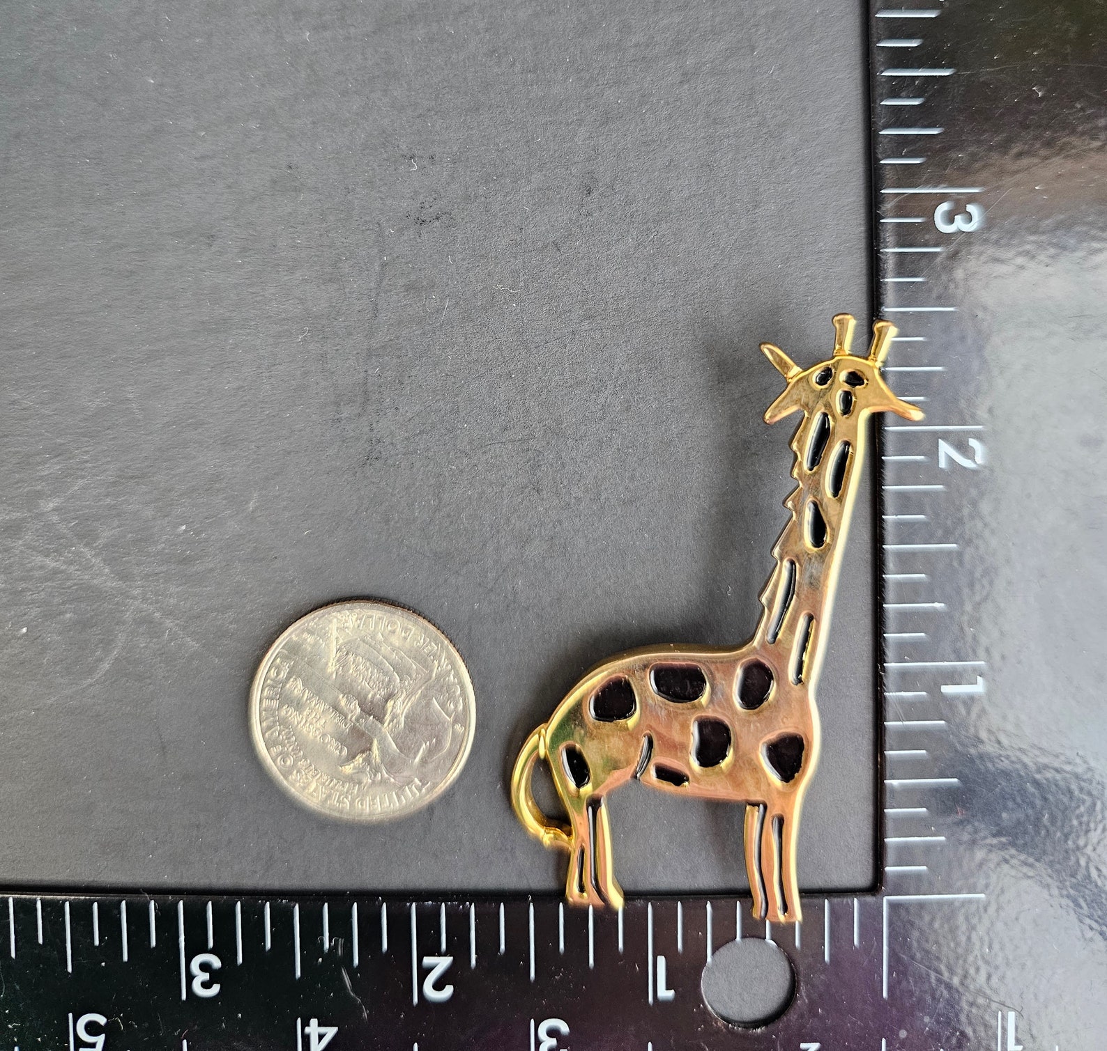 Vintage Gold Tone Metal Giraffe Brooch Pendant, Retro Chunky Fashion ...