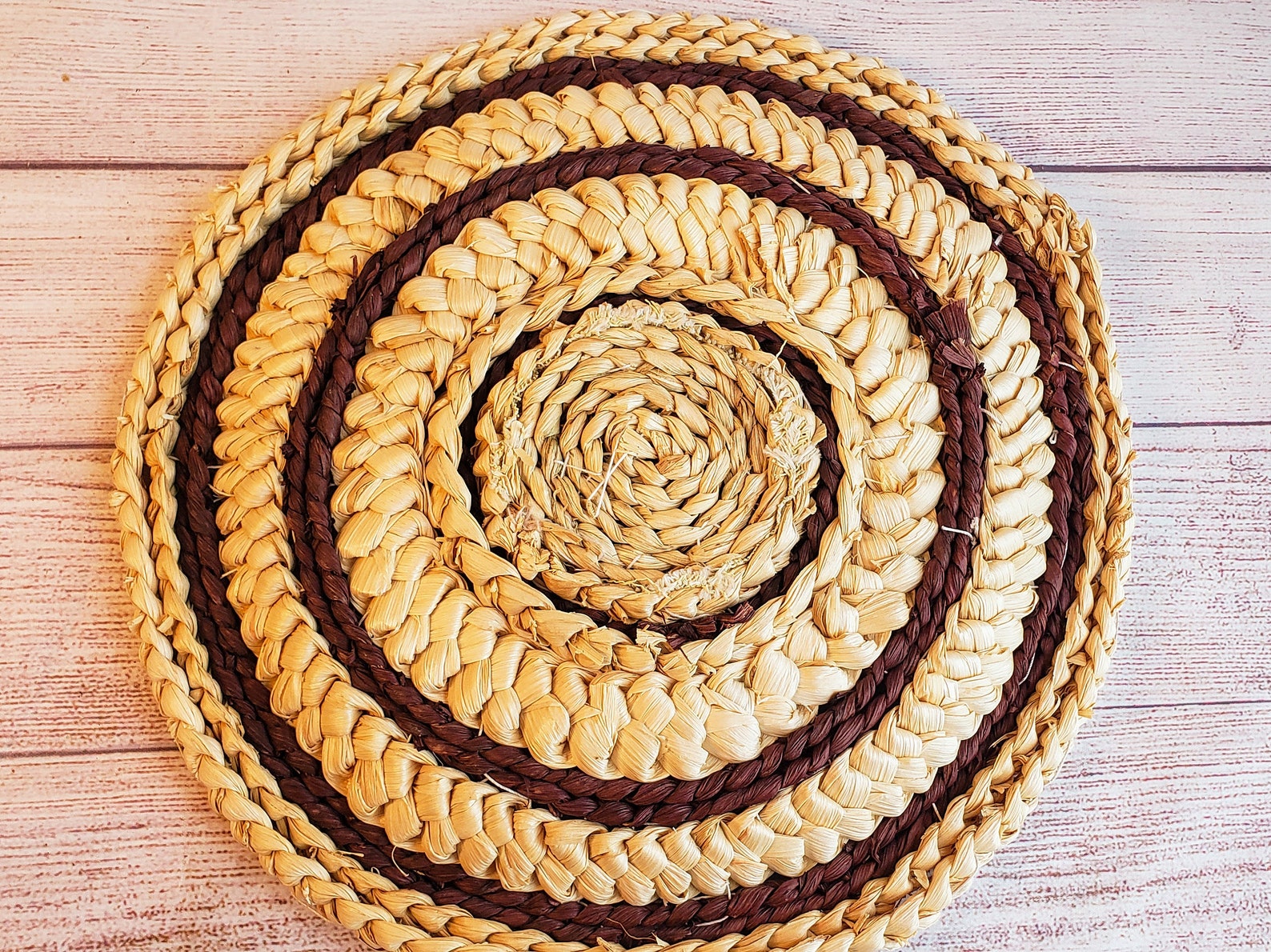 Vintage 12 Woven Straw Coil Circle Disc Wall Hanging - Etsy
