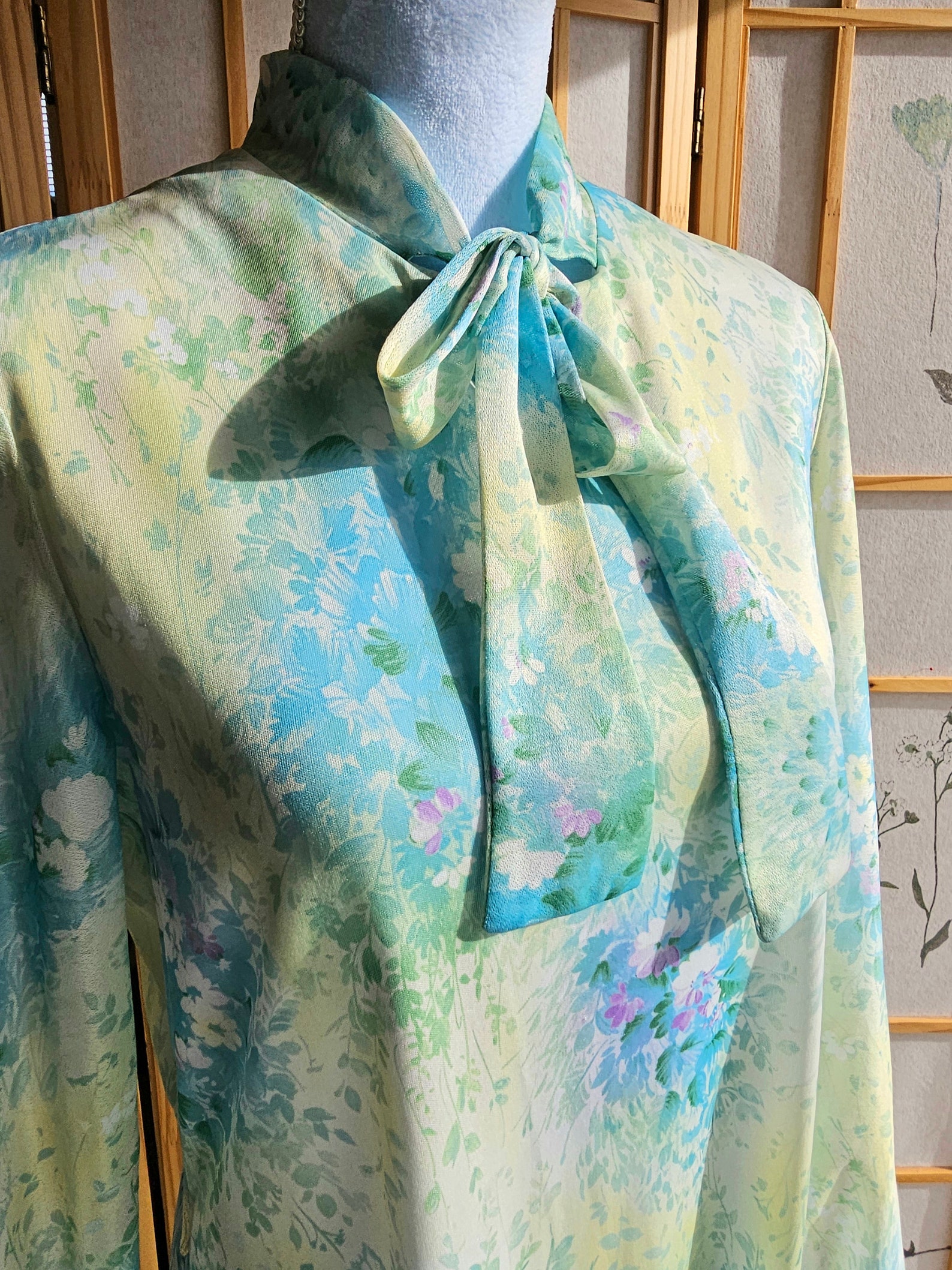 Vintage Dress With Matching Duster, 2 Piece Set, Watercolor Pastel Blue ...