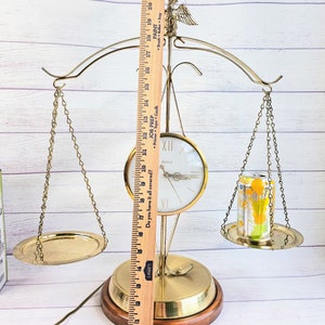 Art Deco Tabletop Clock With Decorative Balance Weight Scale and Brass ...
