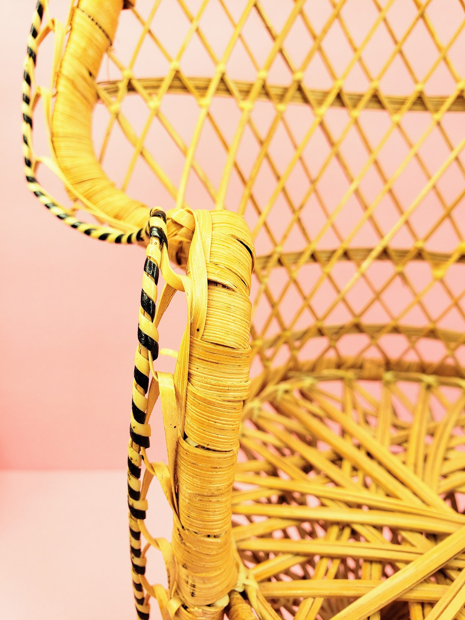 Vintage Peacock Chair Plant Stand Doll Sized Beige Rattan Etsy