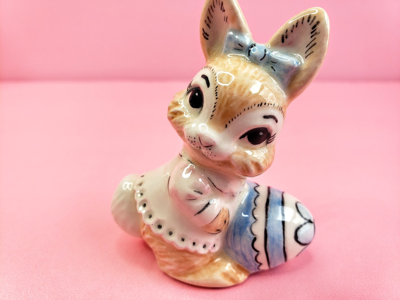 2 Small Vintage Bunny Figurines Super Cute Boy Girl Easter - Etsy