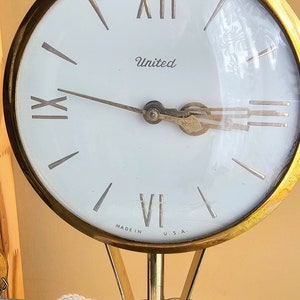 Art Deco Tabletop Clock With Decorative Balance Weight Scale and Brass ...