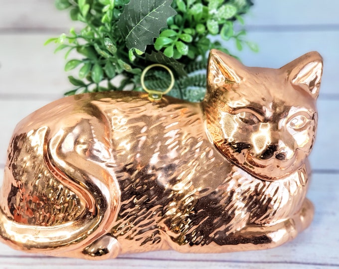 Vintage Copper Mold Cat, Mid Century Kitchen, Jello Mold, 70s Retro ...