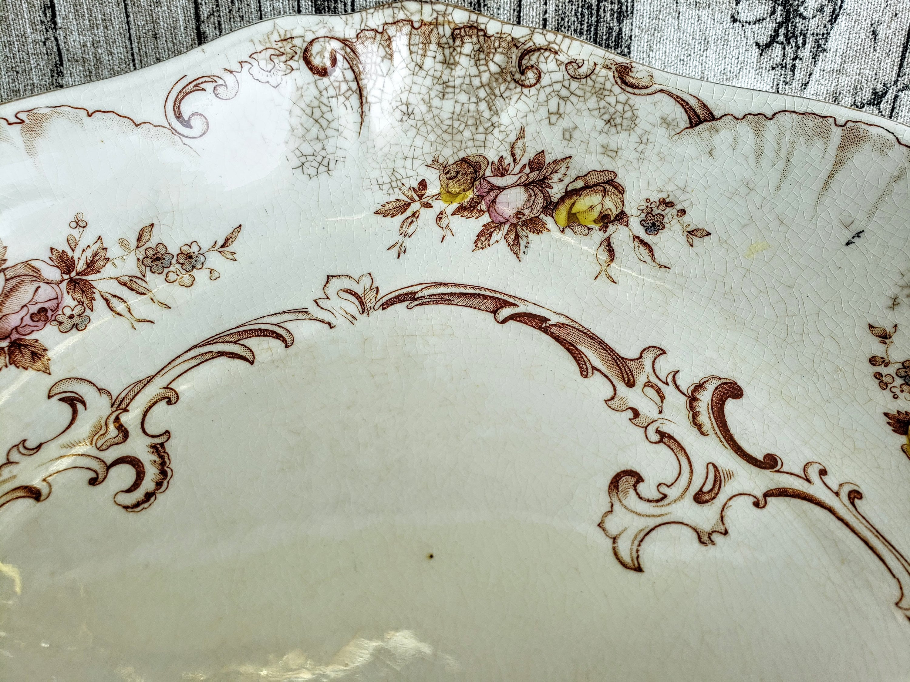 Antique Ceramic Square Plate Ridgways England Royal Semi - Etsy