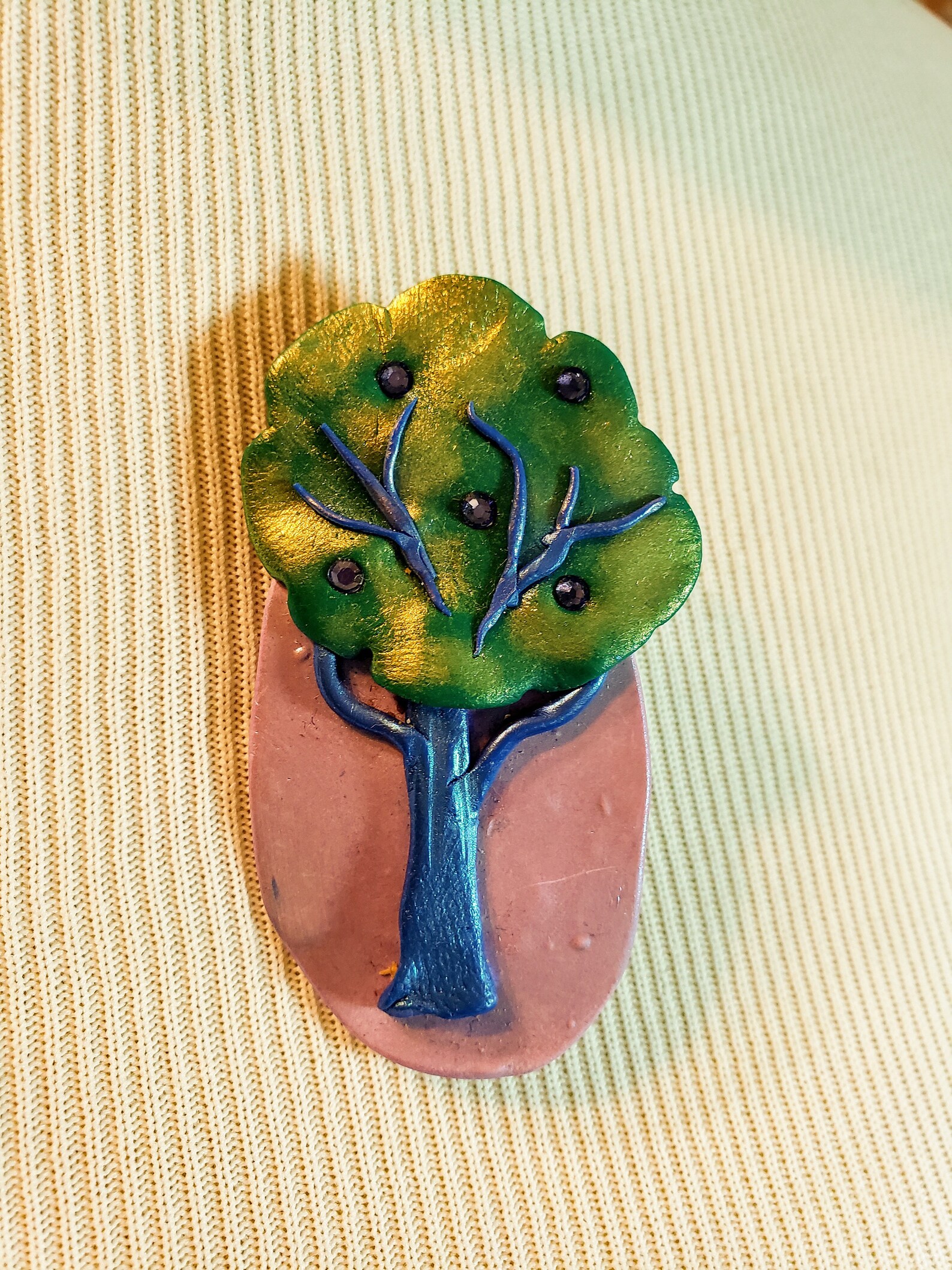 Polymer Clay Sculpture Tree Pin Uniquely Handcrafted Tree | Etsy