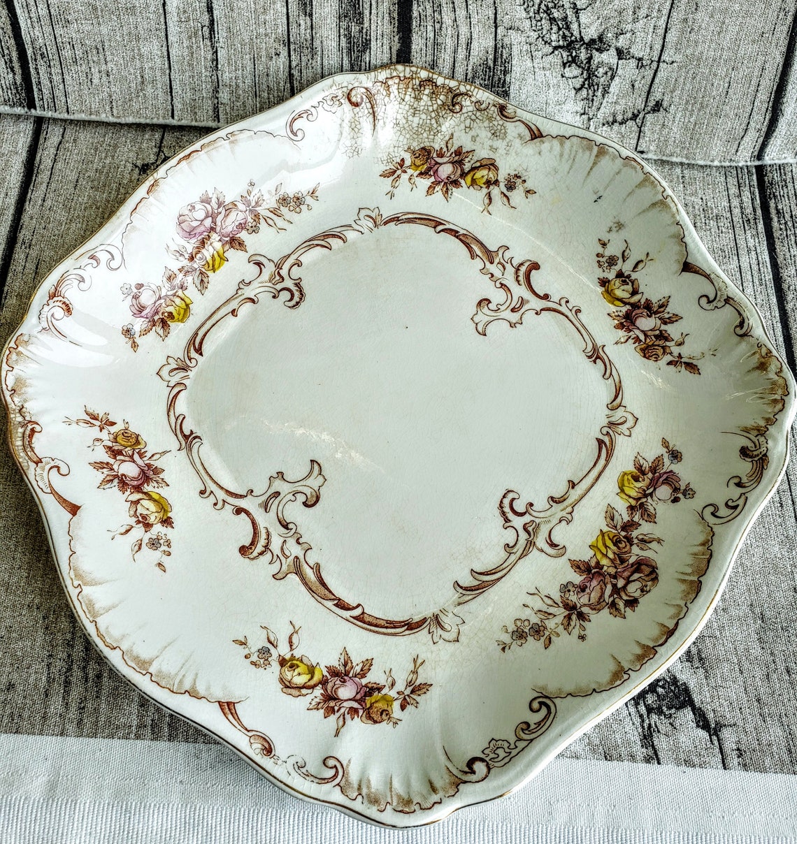 Antique Ceramic Square Plate Ridgways England Royal Semi - Etsy