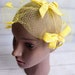 1940s 50s Yellow Hair Net Piece With Velvet Bows, Vintage Yellow Head ...